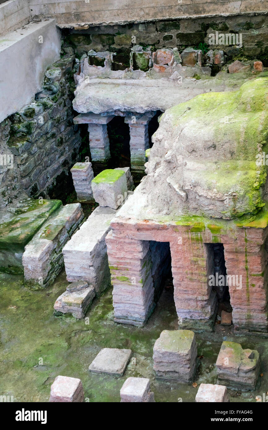 Remains of the Camp Commandants Baths at Binchester Roman Fort clay ...