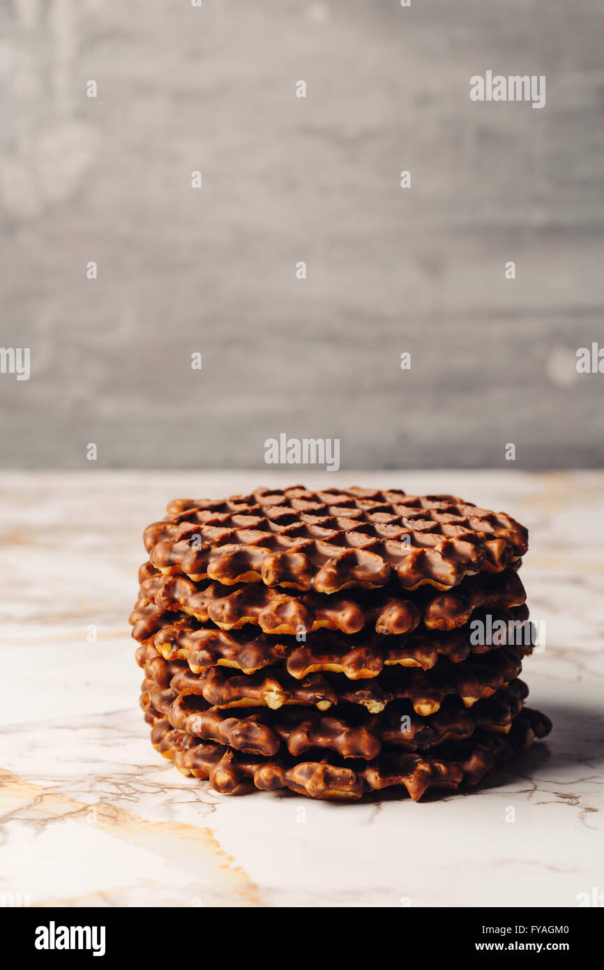 Side view stack of waffles hi-res stock photography and images - Alamy