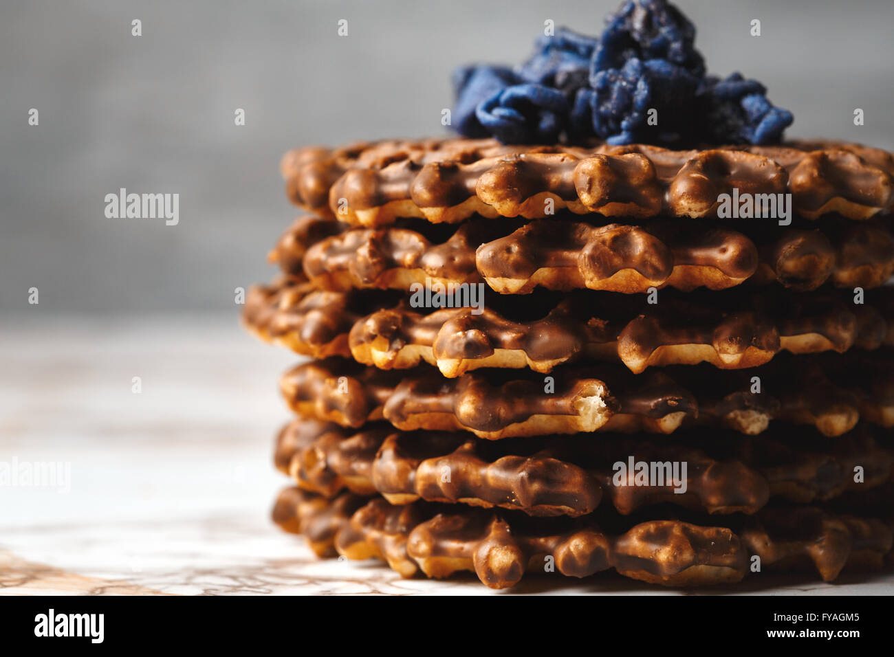 Side view stack of waffles hi-res stock photography and images - Alamy