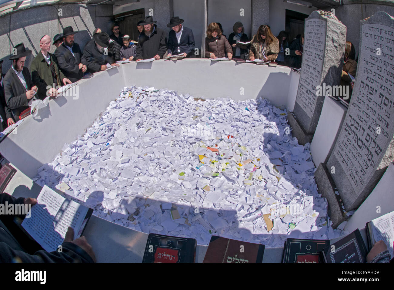 Fisheye lens view of the Ohel at Montefiore Cemetery in Cambria Heights ...