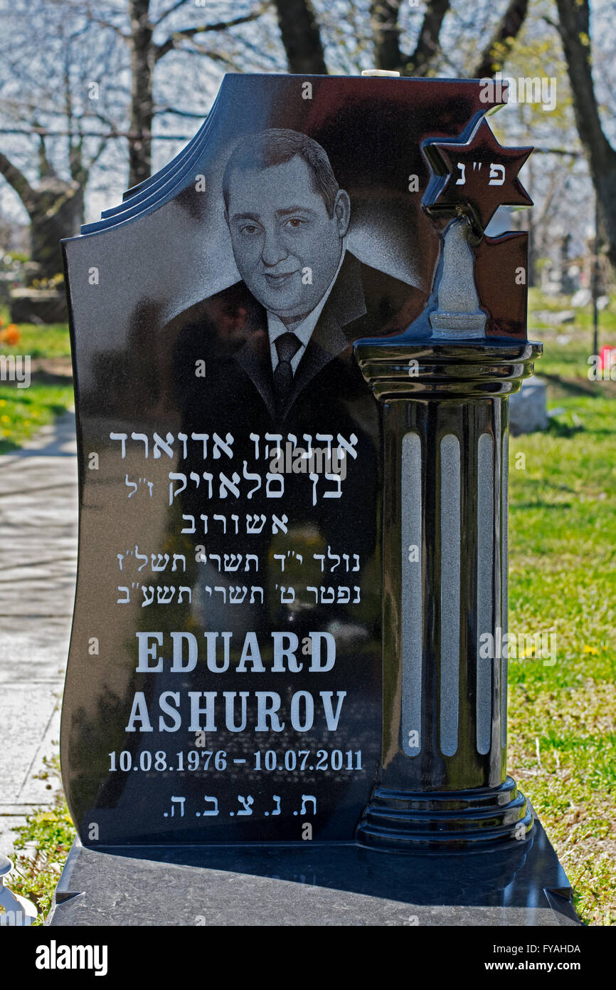 Ornate headstone of a Russian Jewish man at Montefiore Cemetery in ...