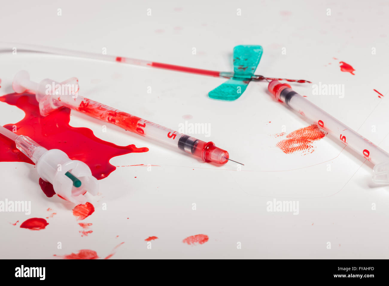 Concept Image - Surgical Aftermath Image of Needle Syringes and IV ...