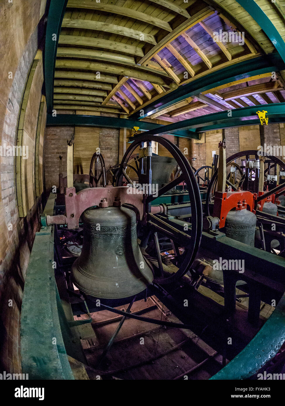 Church bells belfry mechanism hi-res stock photography and images - Alamy