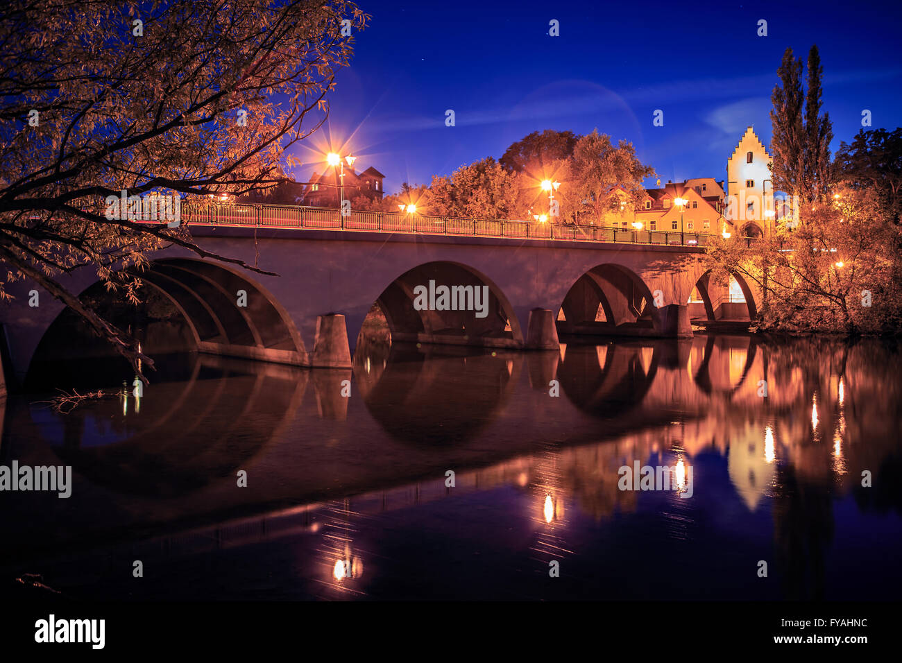 Night scenes of Saalfeld-Saale town in Germany Stock Photo - Alamy