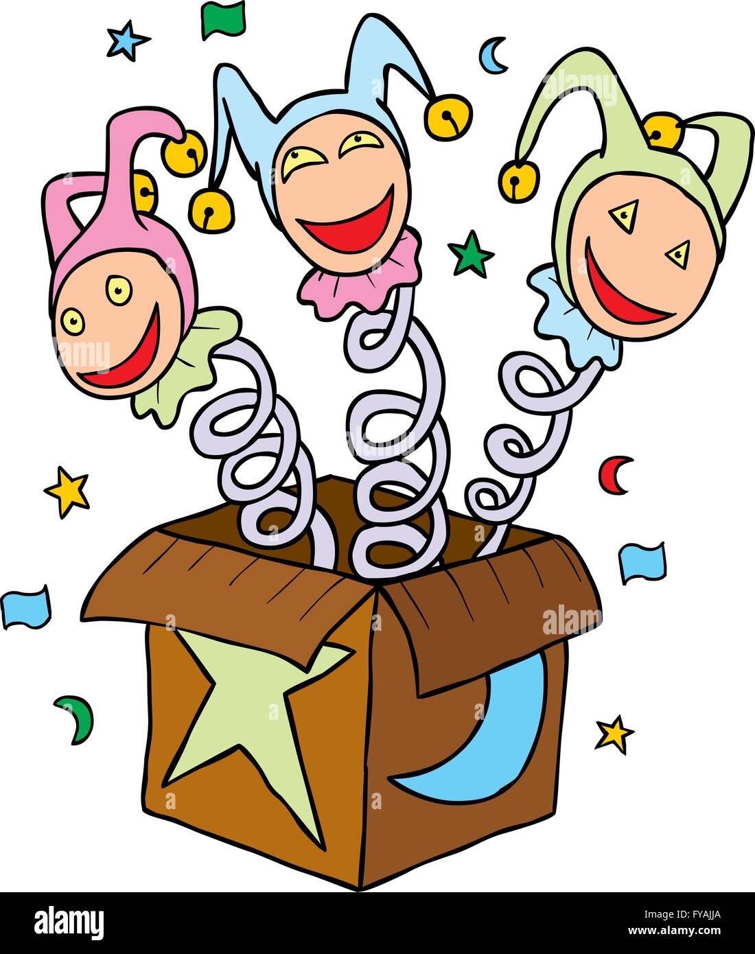 Clowns in Box Stock Vector Image & Art - Alamy