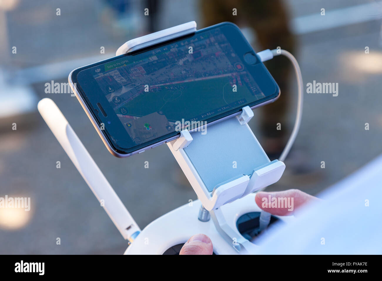 Drone remote control with your smartphone Stock Photo - Alamy