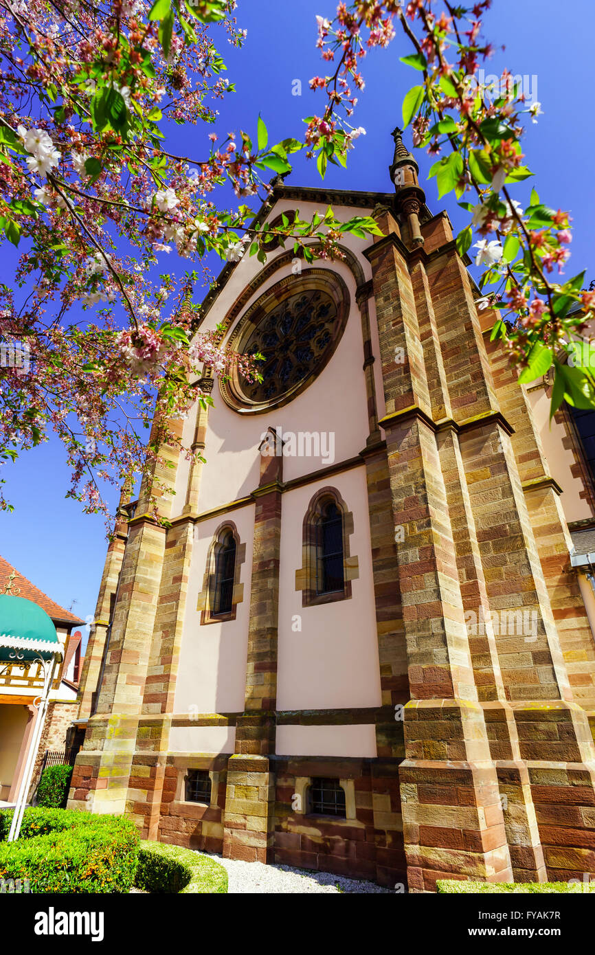 Beautiful cathedral in Molshein, France, spring day view Stock Photo ...