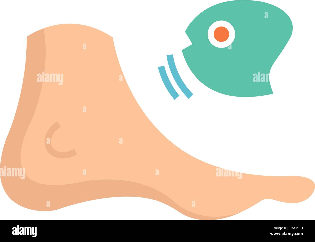 Flat Icon Fish spa feet icon Stock Vector Image & Art - Alamy