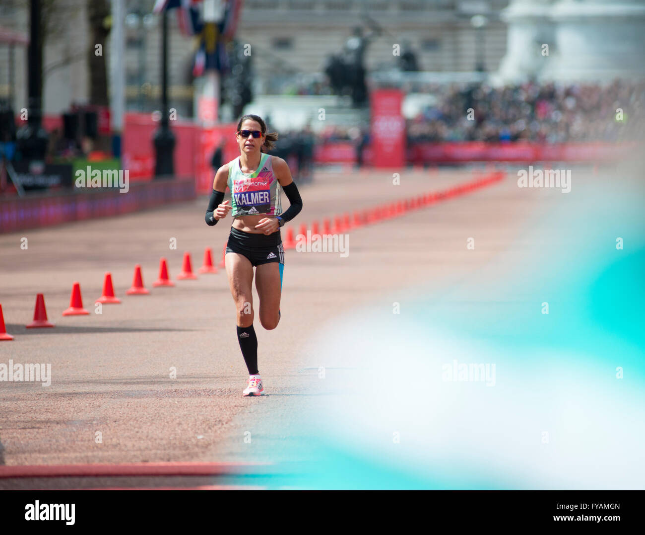 Rene Kalmer of South Africa nearing the finish line in the 2016 Virgin ...