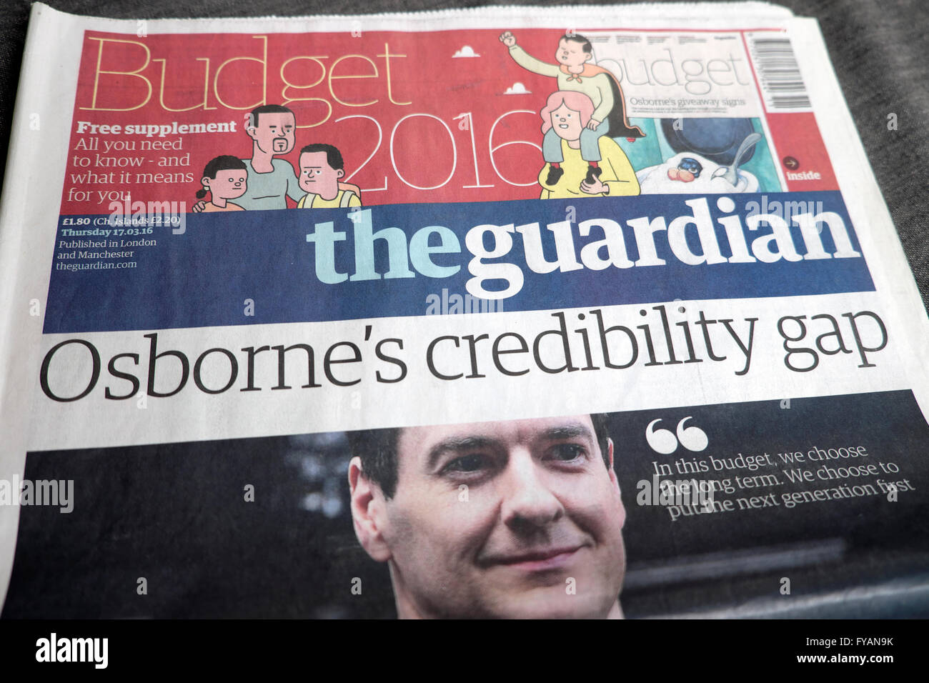 Guardian newspaper front page headline hi-res stock photography and ...