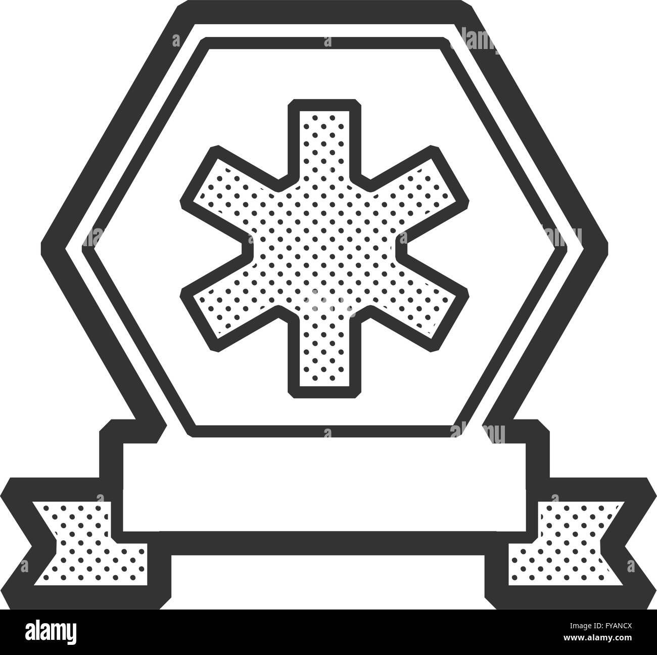ambulance symbols on Hexagon label design Stock Vector Image & Art - Alamy