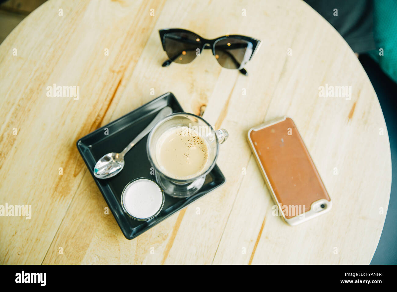 aerial coffee table shot Stock Photo - Alamy