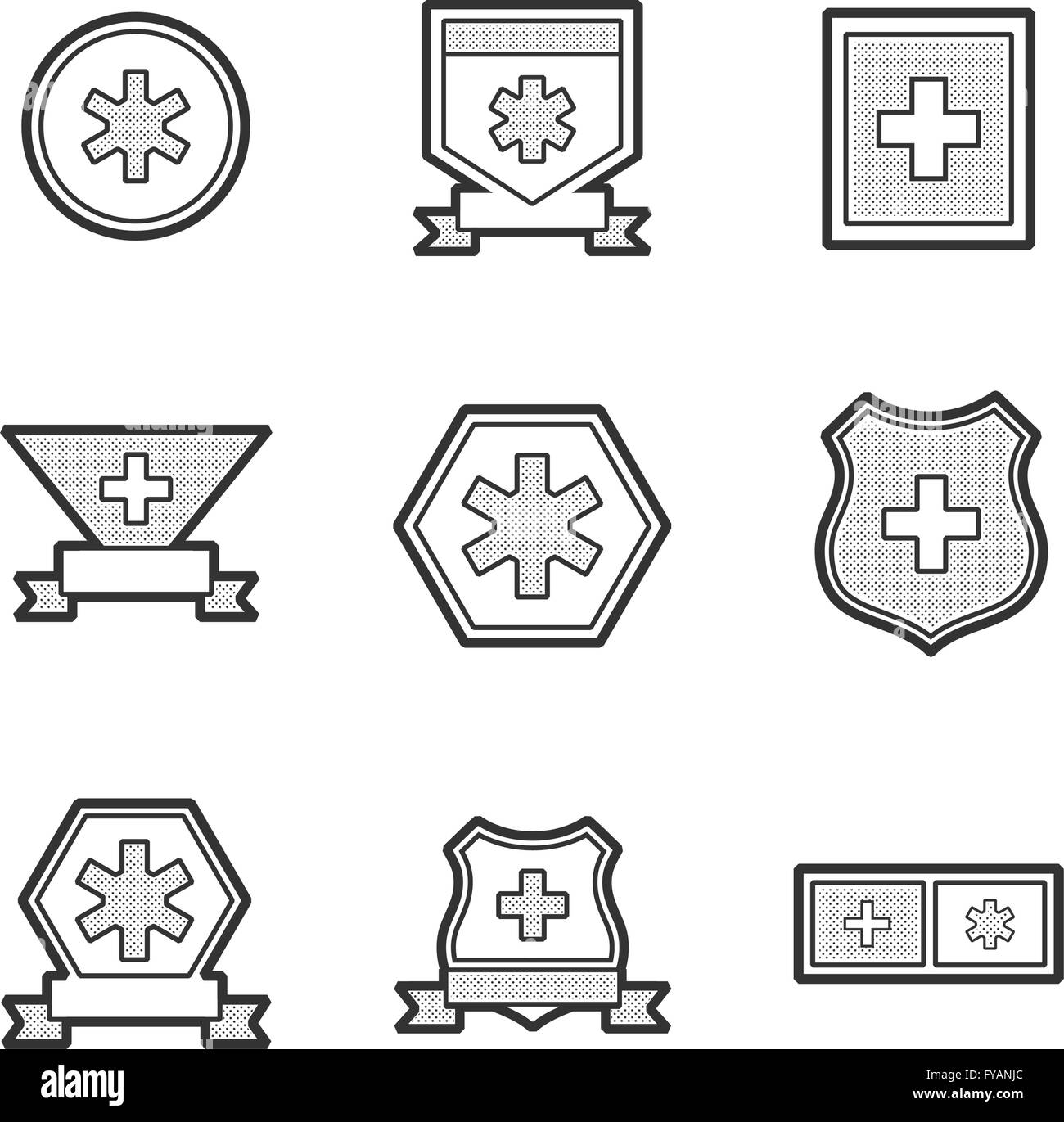 Ambulance label logo hi-res stock photography and images - Alamy