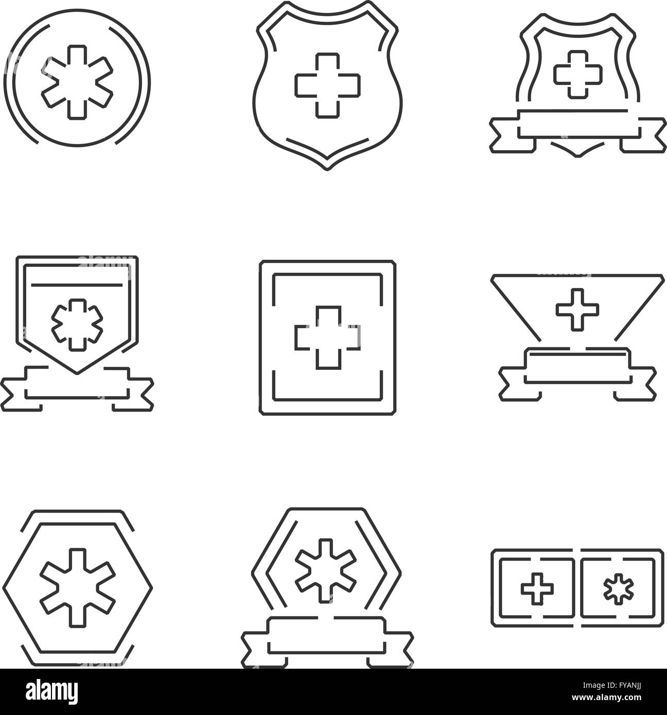 Ambulance label logo hi-res stock photography and images - Alamy