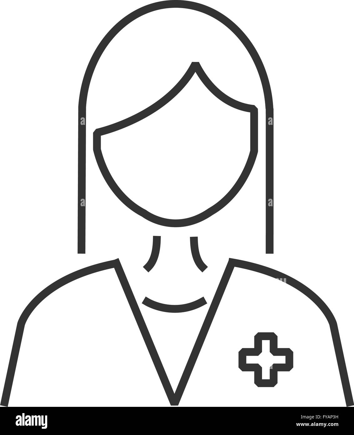 Male doctor profile line Stock Vector Images - Alamy