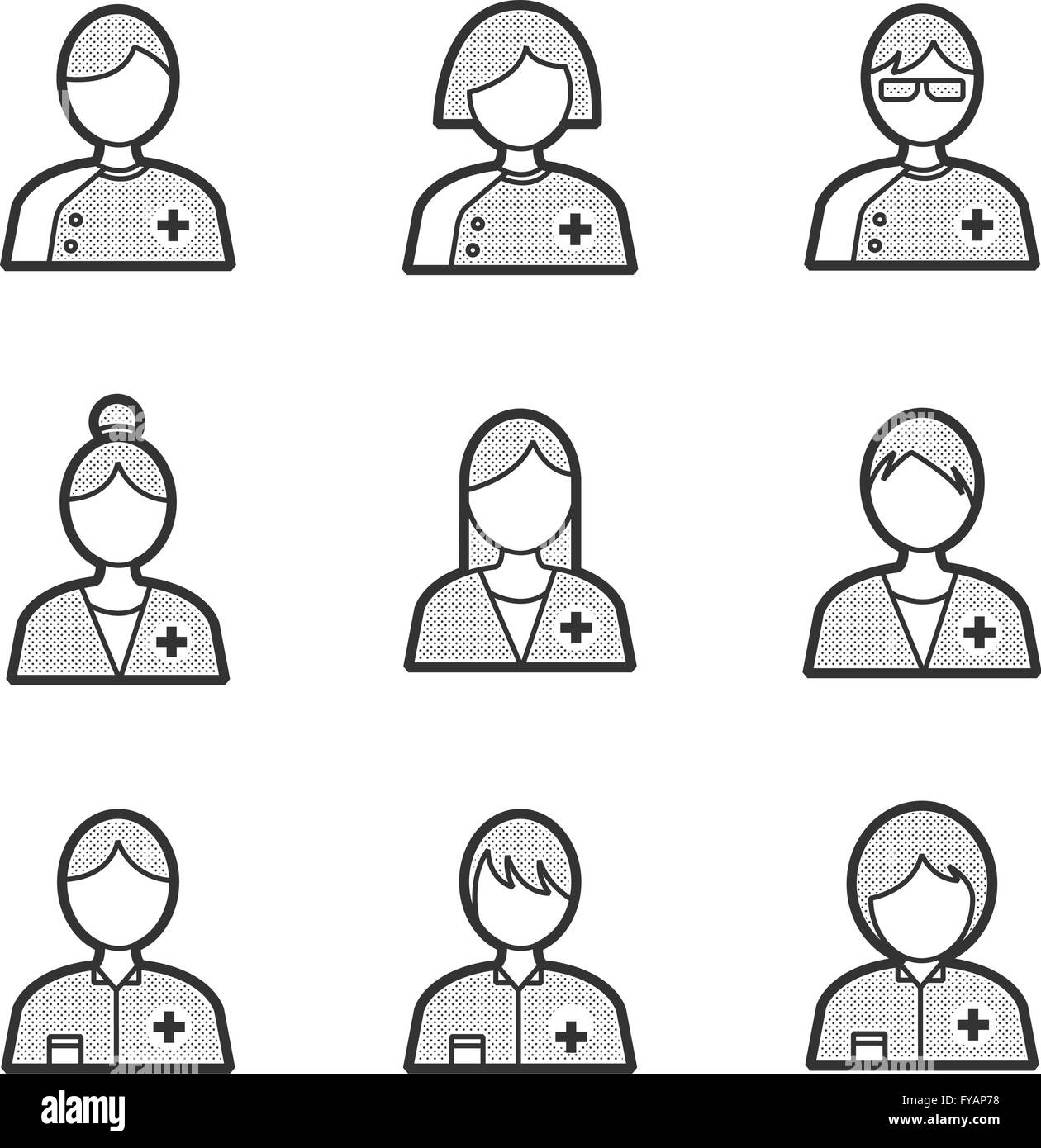 Medical doctor woman set Black and White Stock Photos & Images - Alamy