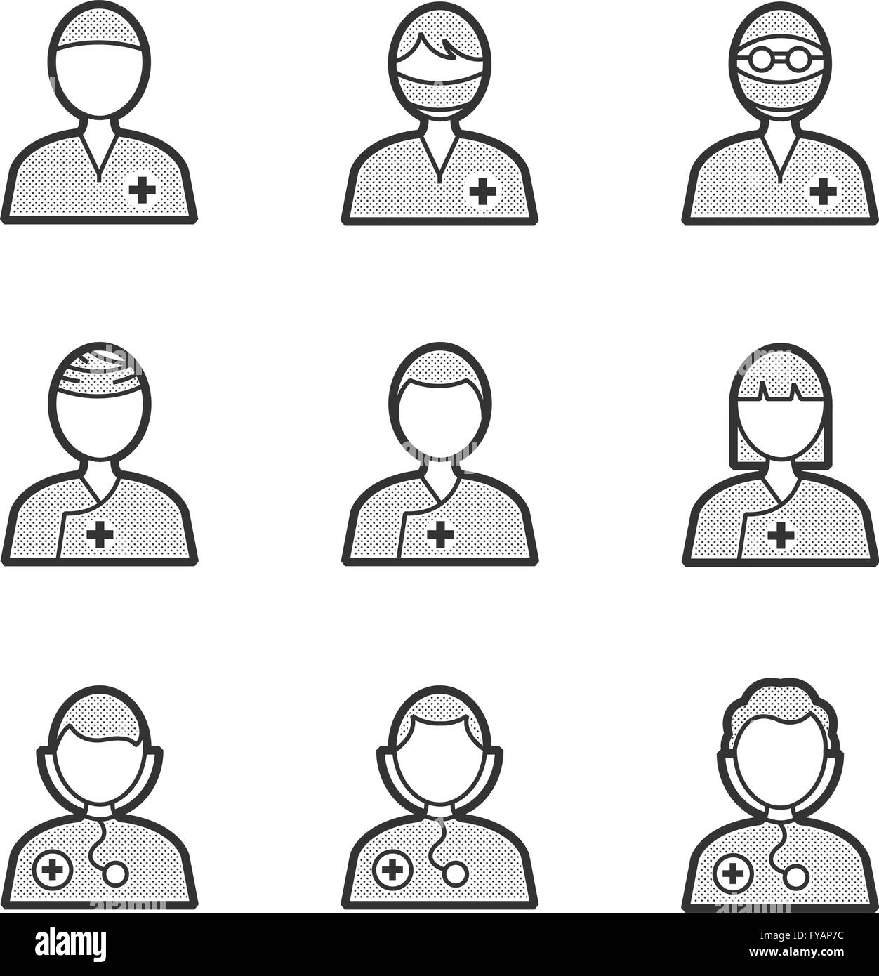 Medical Surgeon Avatar icon set Stock Vector Image & Art - Alamy