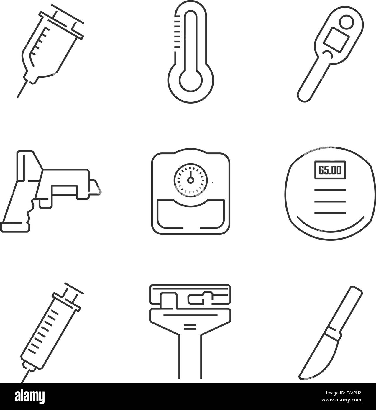 Line Icons Set Of Medical Device Icon Stock Vector Image & Art - Alamy