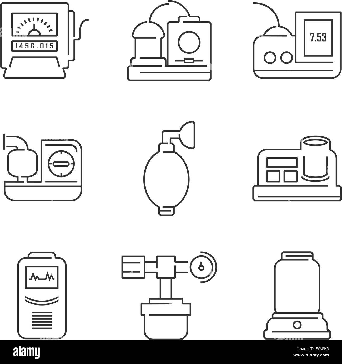 Line Icons Medical Device Icon Set of Operating Room Stock Vector Image ...