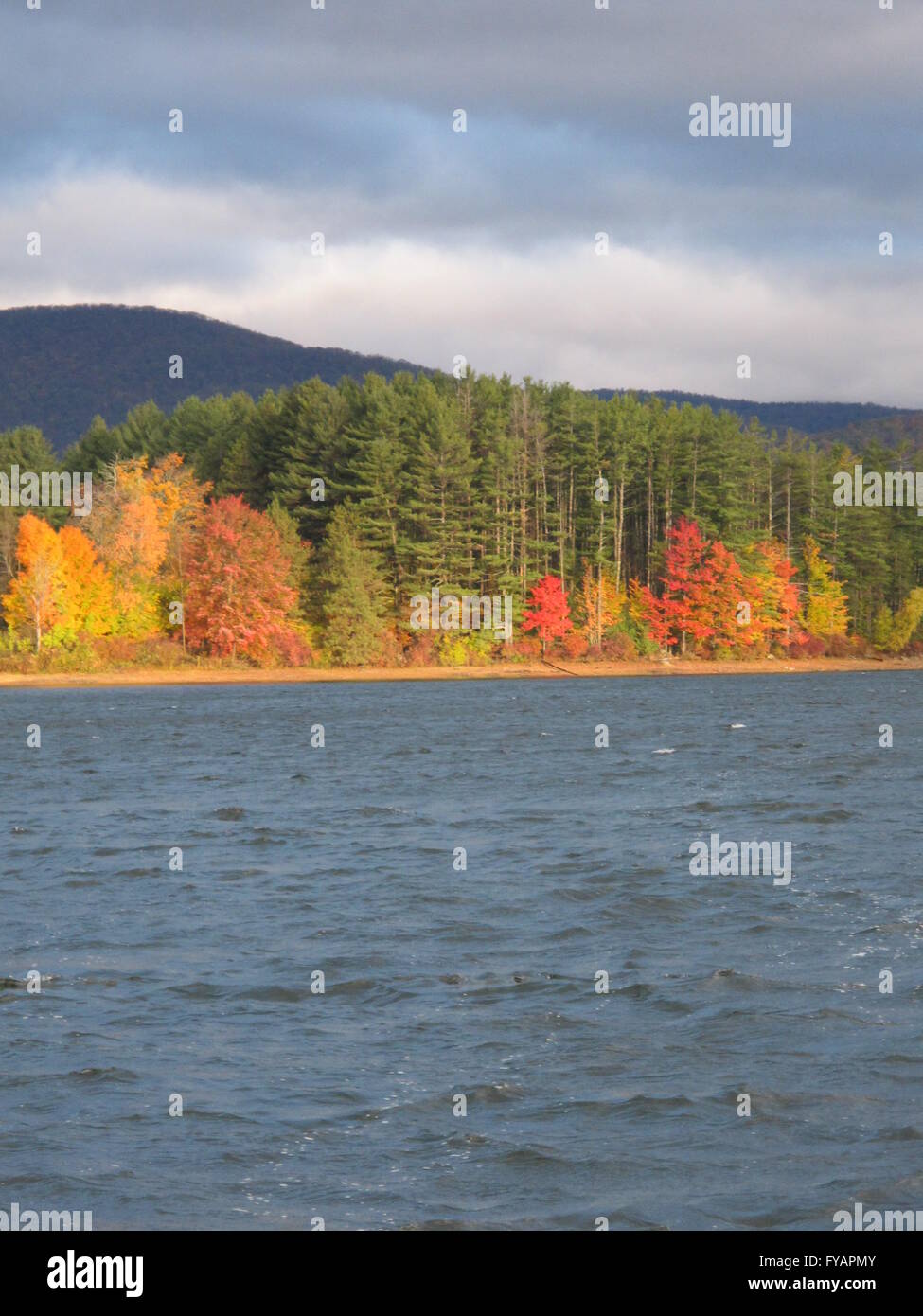 New York State, Cooper Lake with Woodstock mountains, USA Stock Photo ...