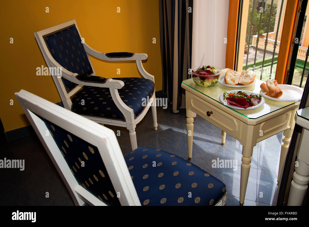 Impromptu Lunch in Hotel room in Sorrento Italy Stock Photo - Alamy