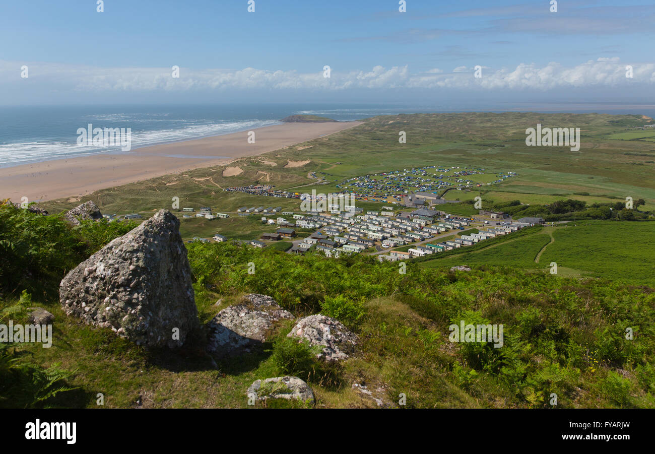 View from the top of Rhossili Down to Burry Holms and Hillend The Gower ...