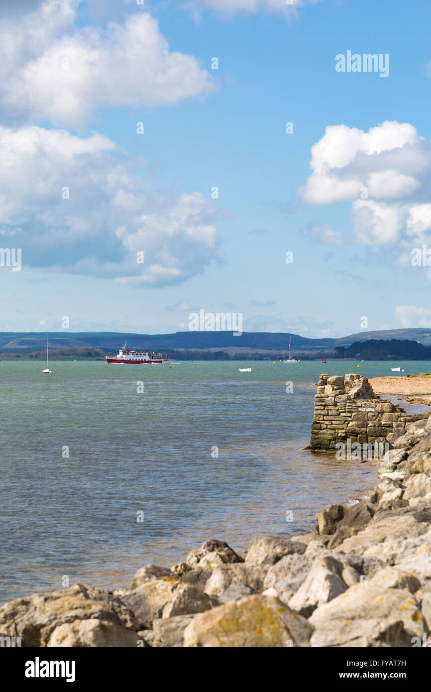 Solent Scene cruise boat and other vessels in Poole Harbour viewed from ...