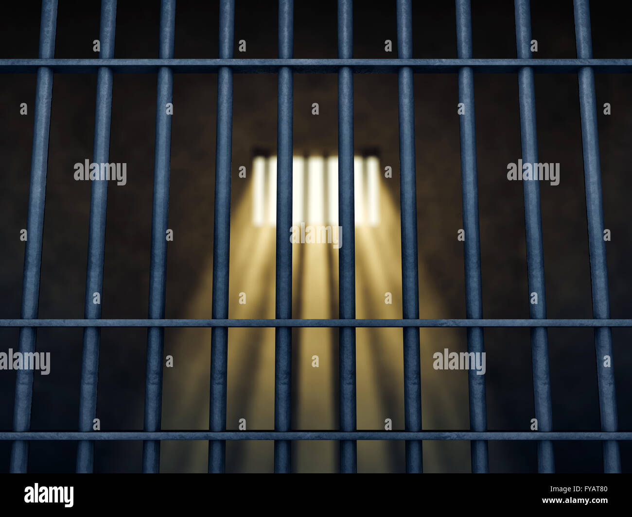 Prison cell interior , sunrays coming through a barred window , Jail ...