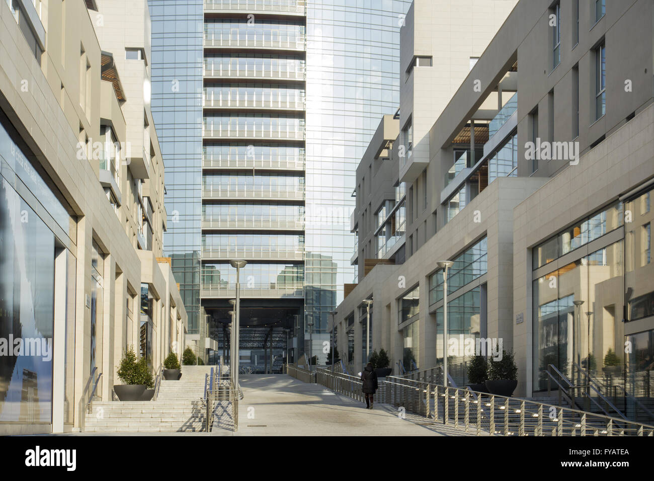 Modern office building complex, urban photography. Photo taken in Milan ...