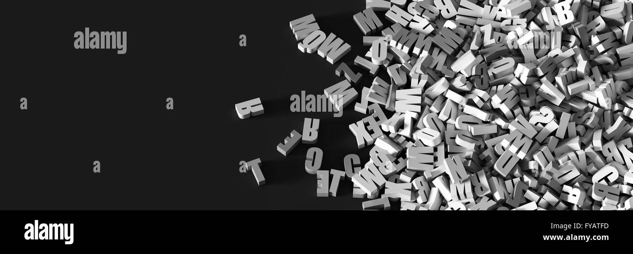 Infinite letters background, 3d illustration Stock Photo - Alamy