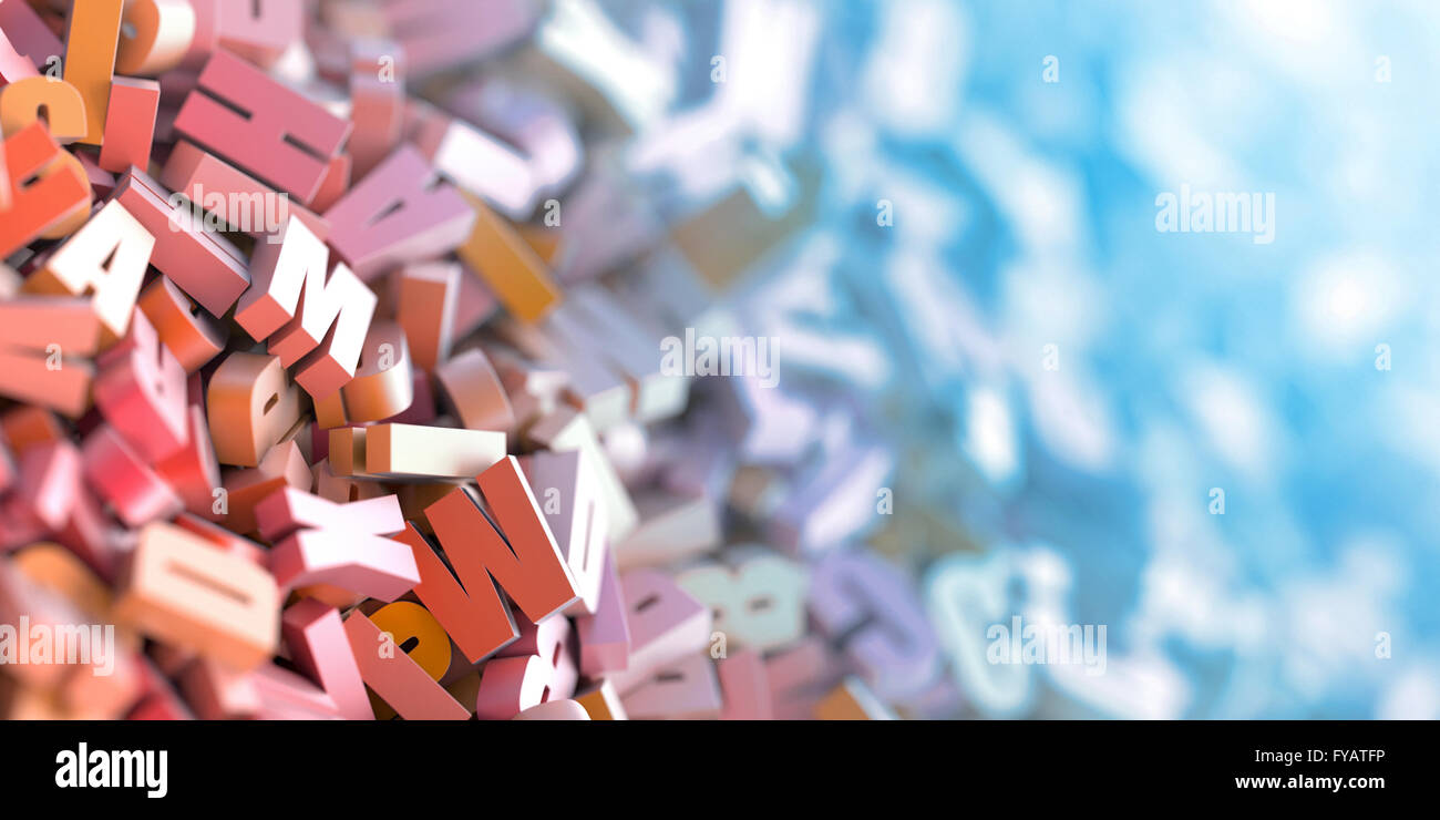 Infinite letters background, 3d illustration Stock Photo - Alamy