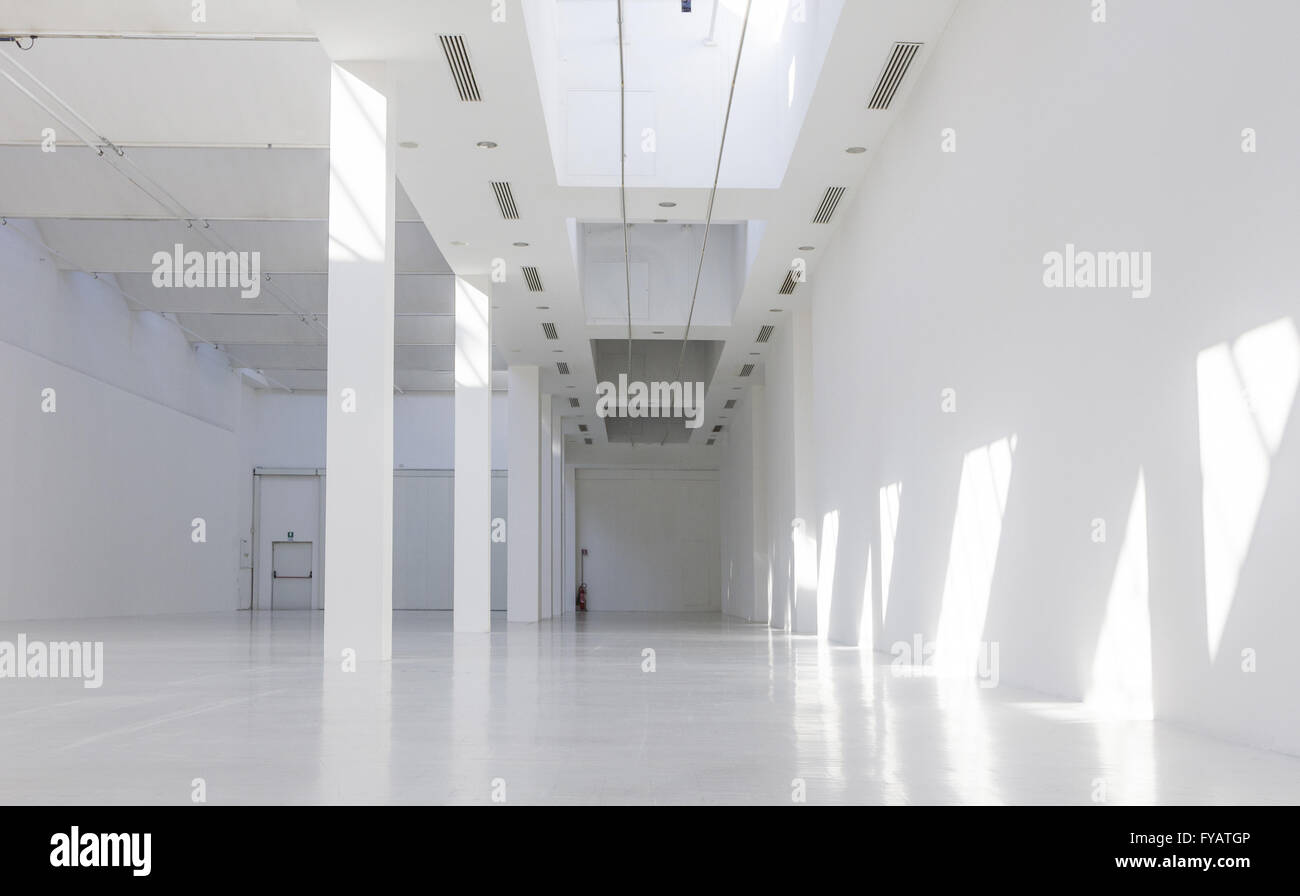Empty museum hall interiors, white color, copy space image Stock Photo ...