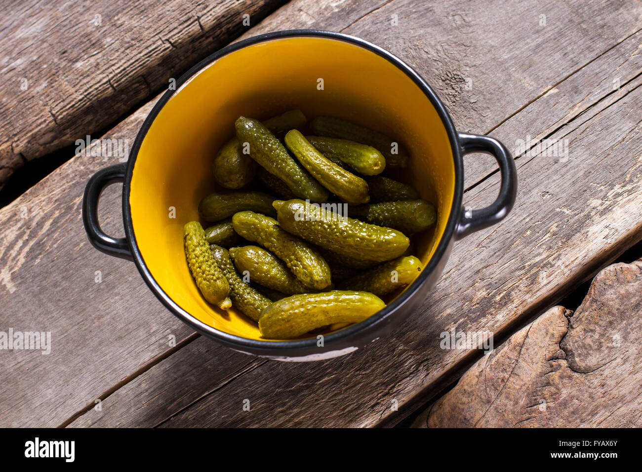Pickles in bowl with handles Stock Photo - Alamy