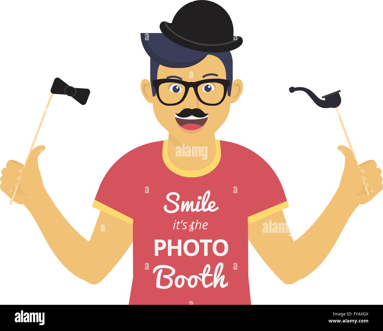 Photo booth hand written lettering design in hipster style Stock Vector ...
