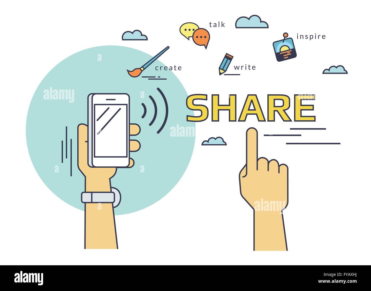 People sharing data and mobile apps via smartphone with nfc function ...