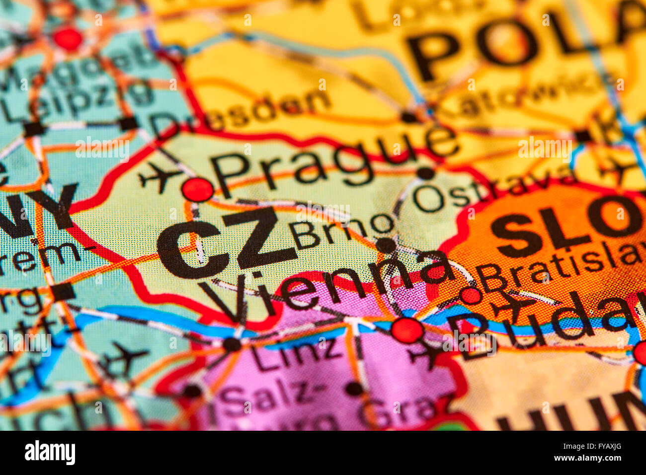 Czech Republic, Country in Europe on the World Map Stock Photo - Alamy