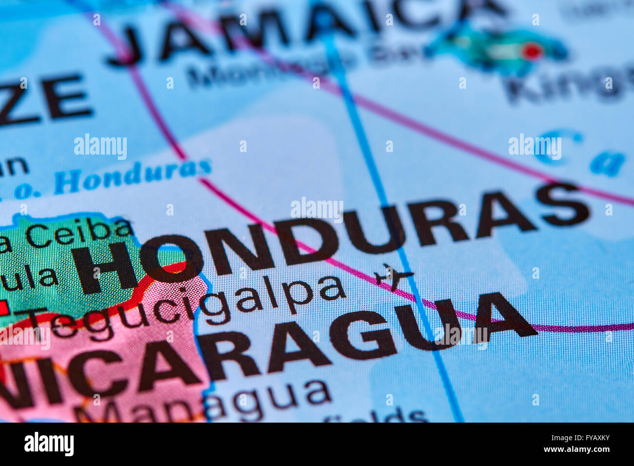 Honduras map hi-res stock photography and images - Alamy