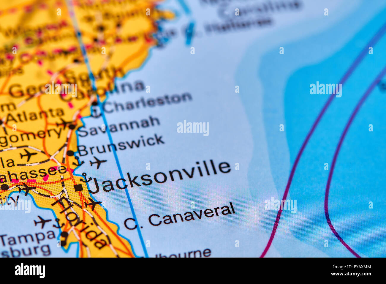 Jacksonville, City in USA on the World Map Stock Photo - Alamy