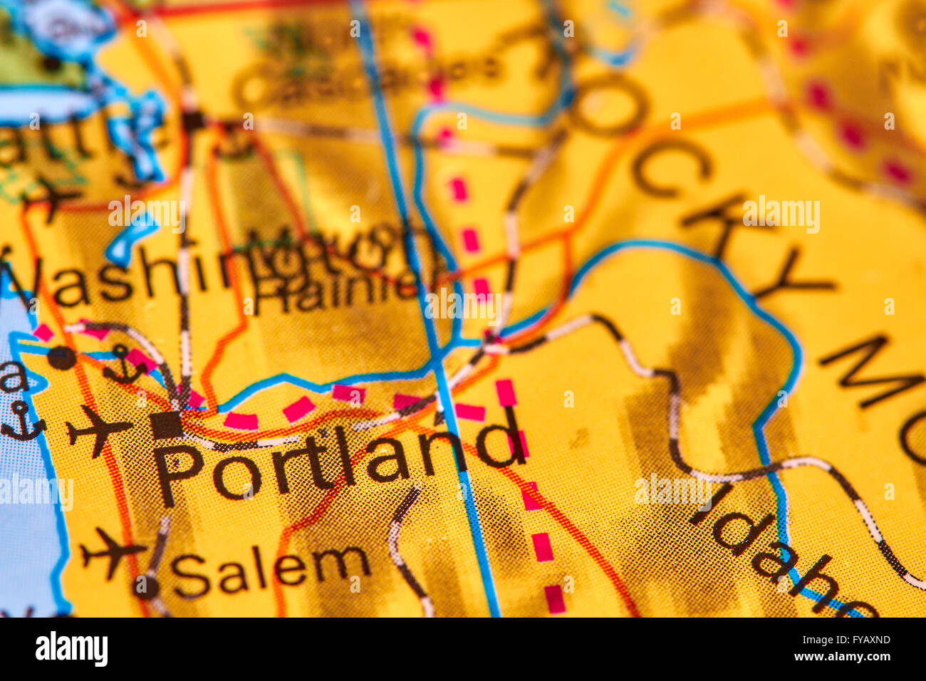 Map of portland oregon hi-res stock photography and images - Alamy