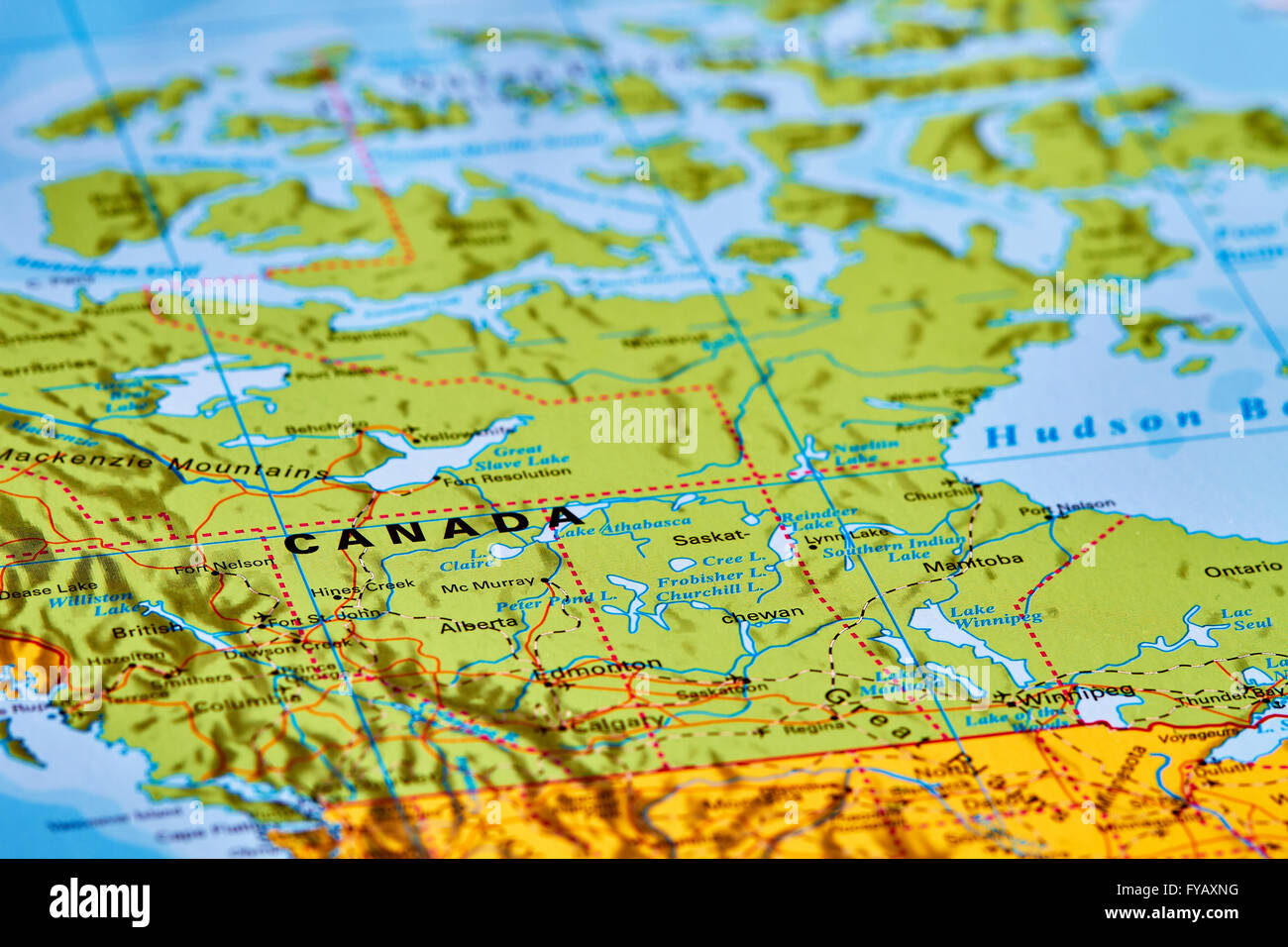 Canada map atlas map world hi-res stock photography and images - Alamy