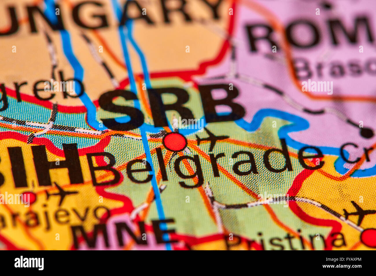 Belgrade, Capital City of Serbia on the World Map Stock Photo - Alamy