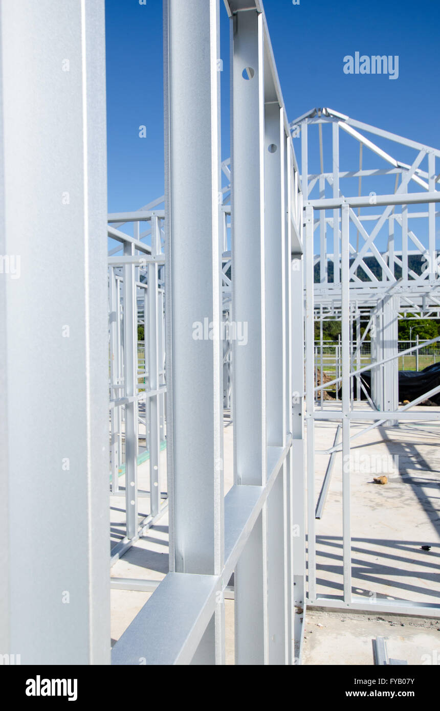 New house construction Australia steel frame Stock Photo - Alamy