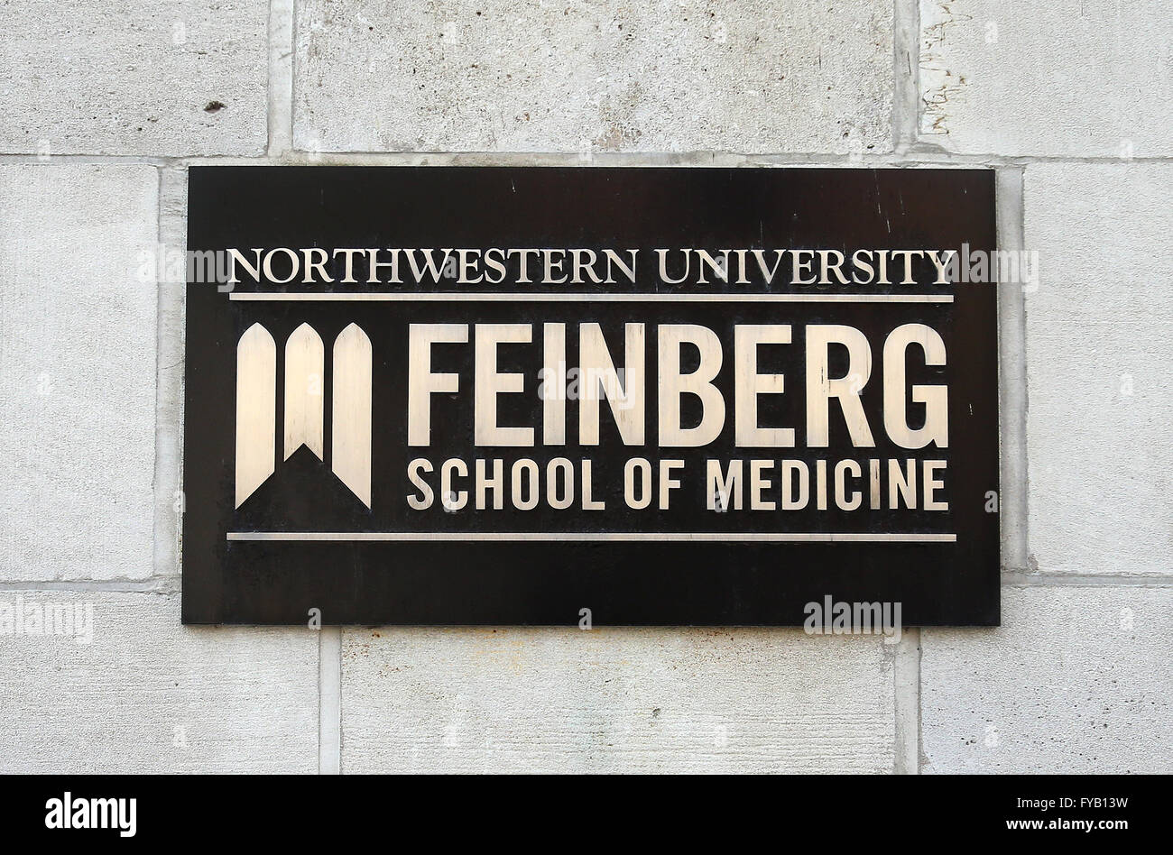 Plaque marking the entrance to Feinberg School of Medicine at the ...