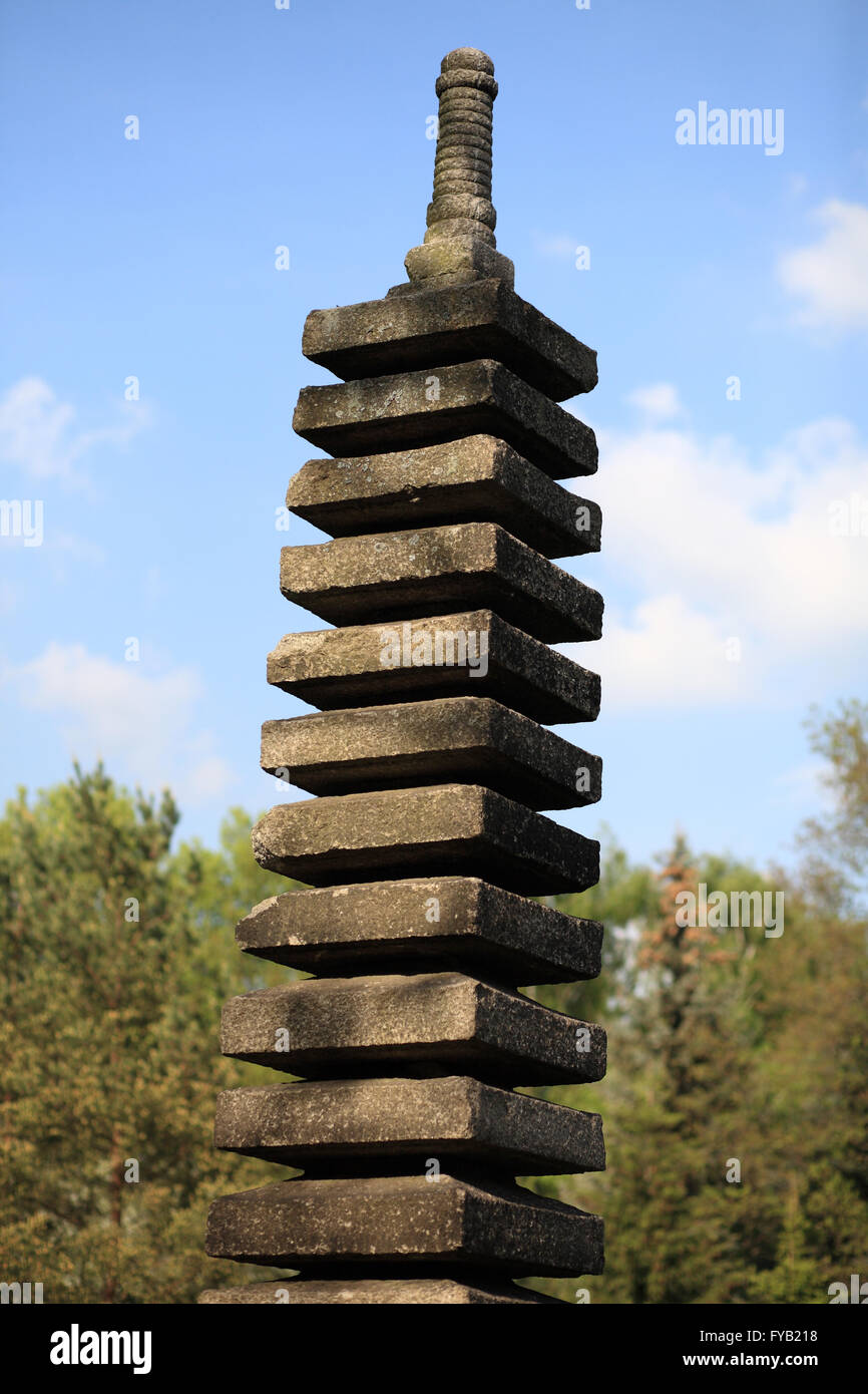 stone column in japan garden Stock Photo - Alamy
