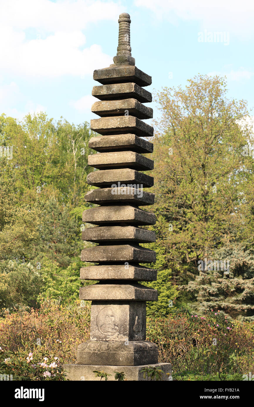 stone column in japan garden Stock Photo - Alamy