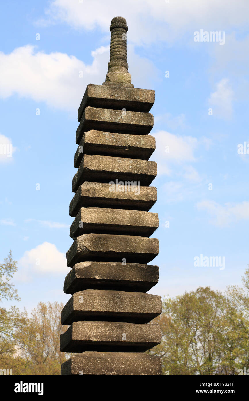 stone column in japan garden Stock Photo - Alamy