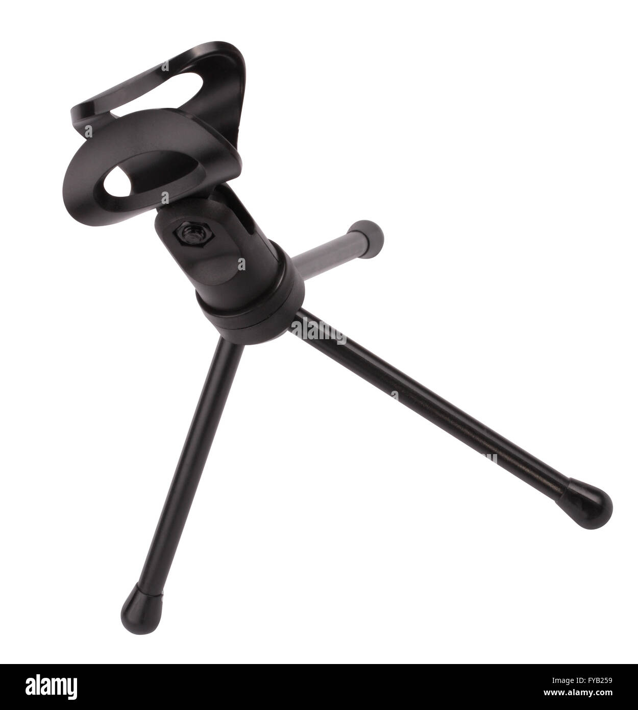 black microphone tripod isolated on white Stock Photo - Alamy