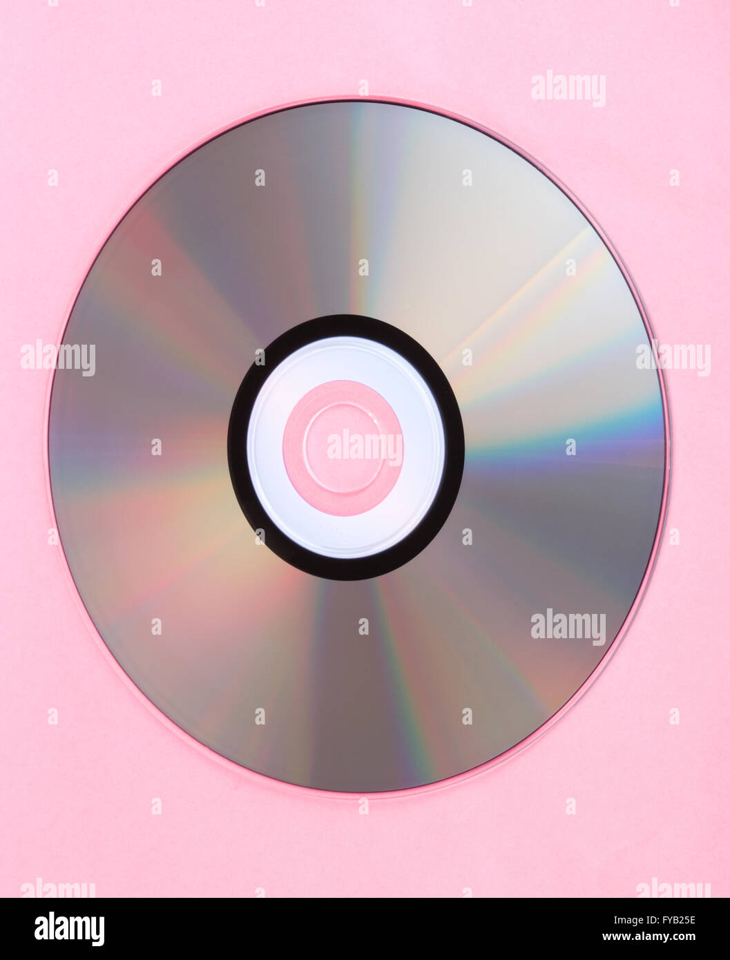 compact disc on pink background Stock Photo - Alamy