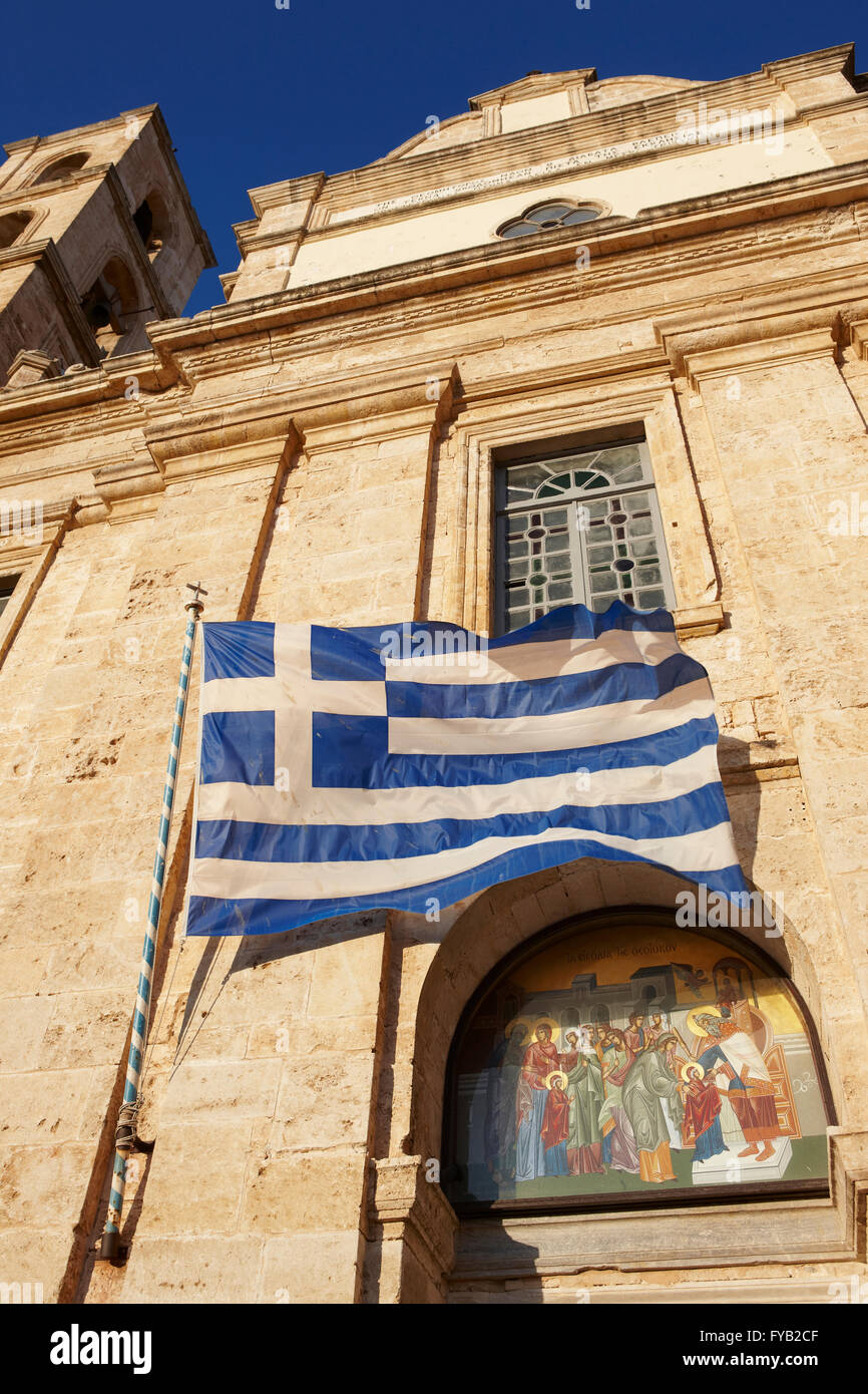Greek flag at chania hi-res stock photography and images - Alamy