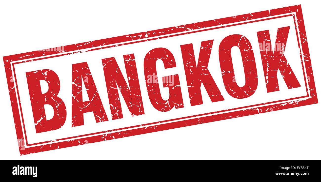Bangkok red square grunge stamp on white Stock Vector Image & Art - Alamy